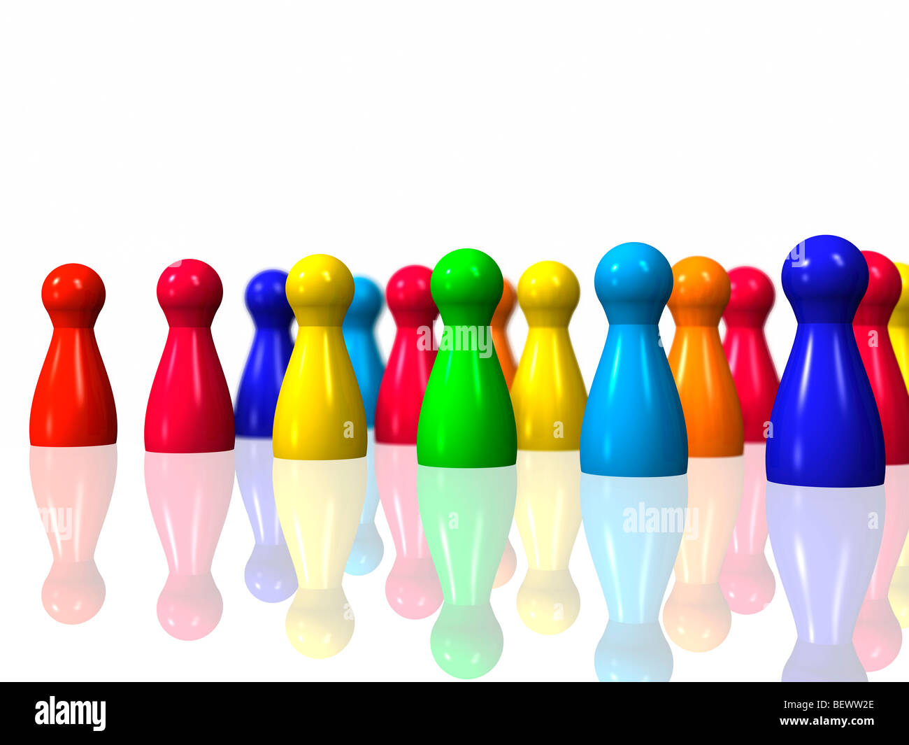 A group of colourful game pieces against a white background Stock Photo ...