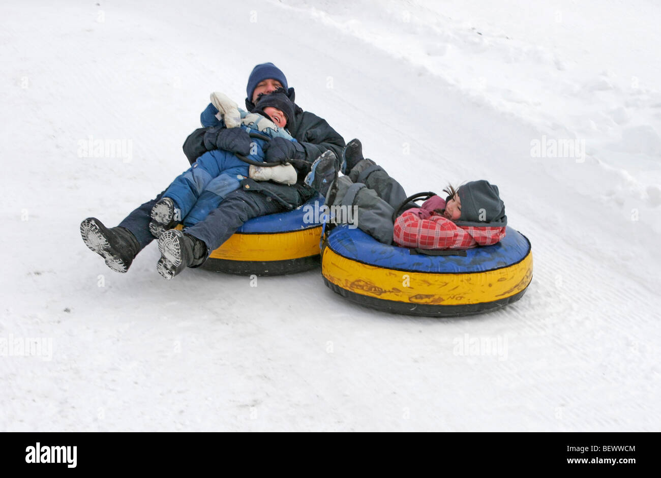Man sliding on sled ice hi-res stock photography and images - Alamy