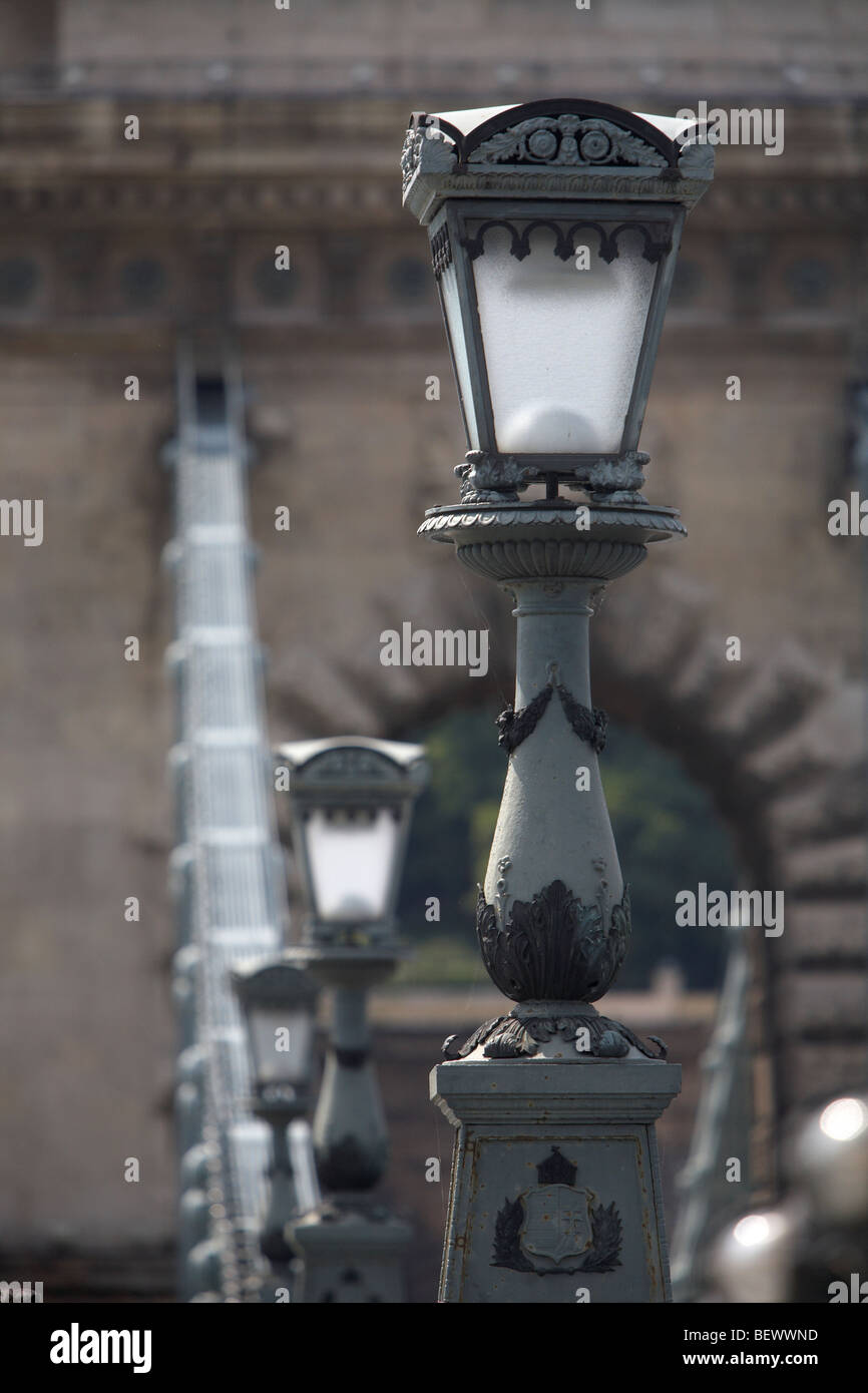 lamppost on Chain Bridge Stock Photo - Alamy