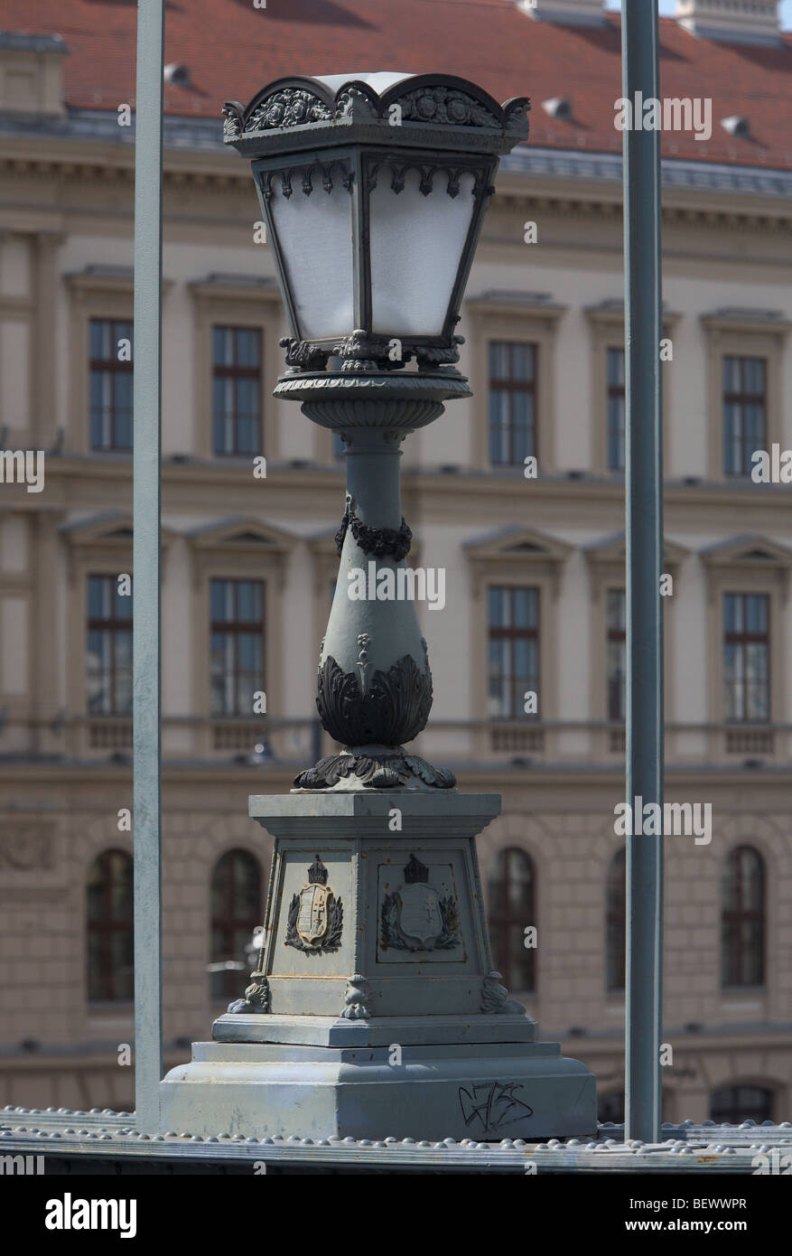 lamppost on Chain Bridge Stock Photo - Alamy