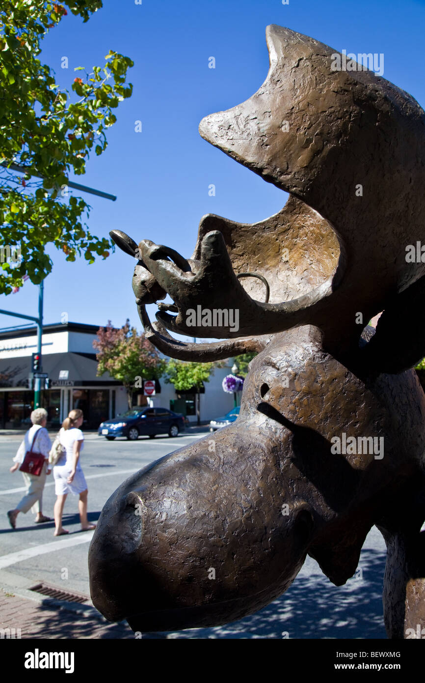 Mudgy and Millie bronze sculpture, Coeur d' Alene, Idaho Stock Photo ...