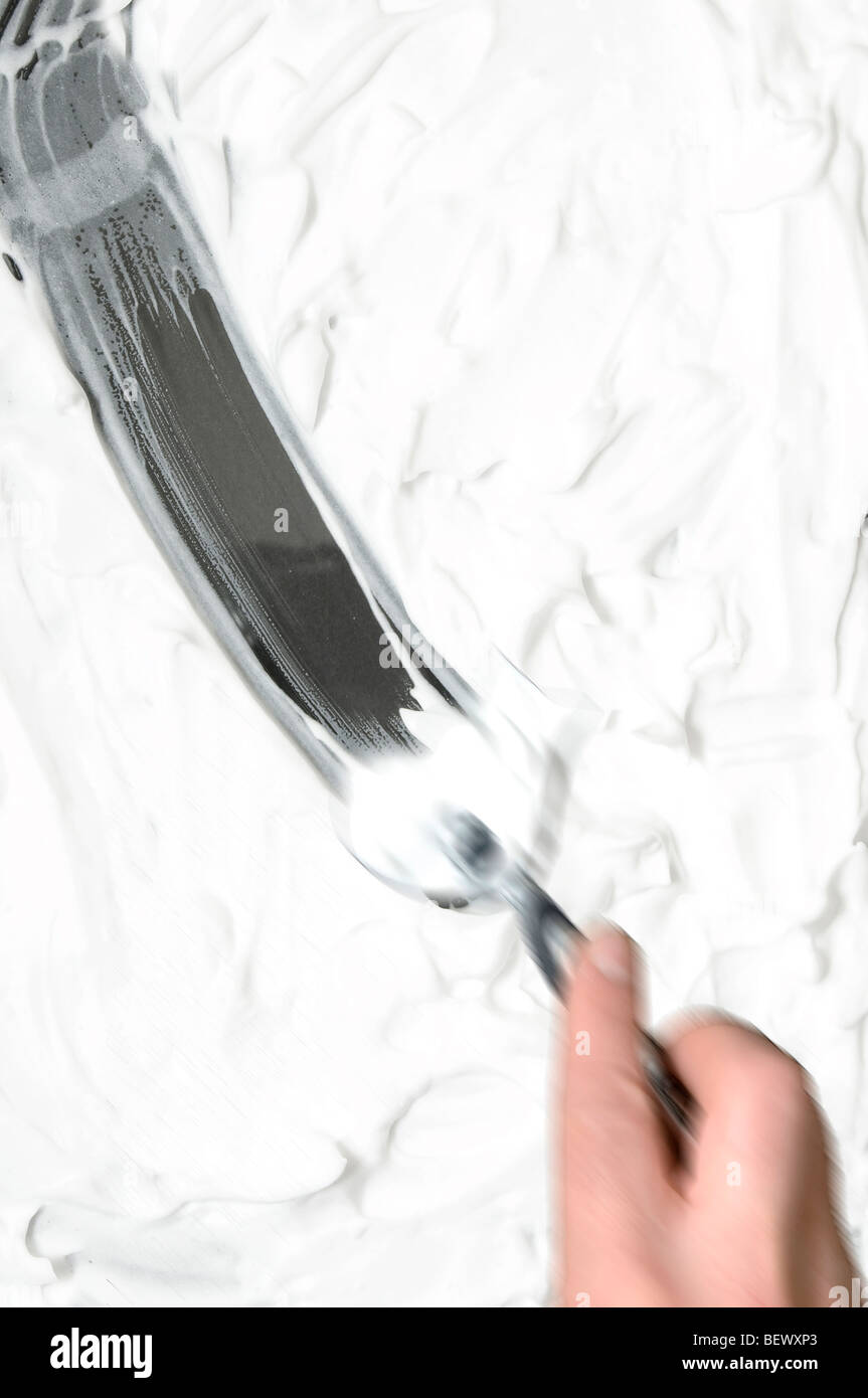 the slide of the razor on a .glass Stock Photo - Alamy