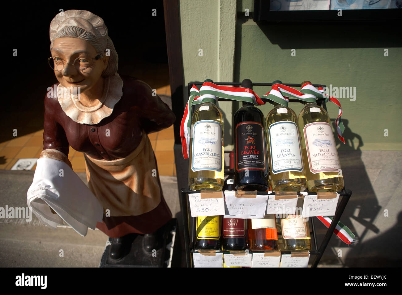 branded bottles of wine in Eger Stock Photo - Alamy