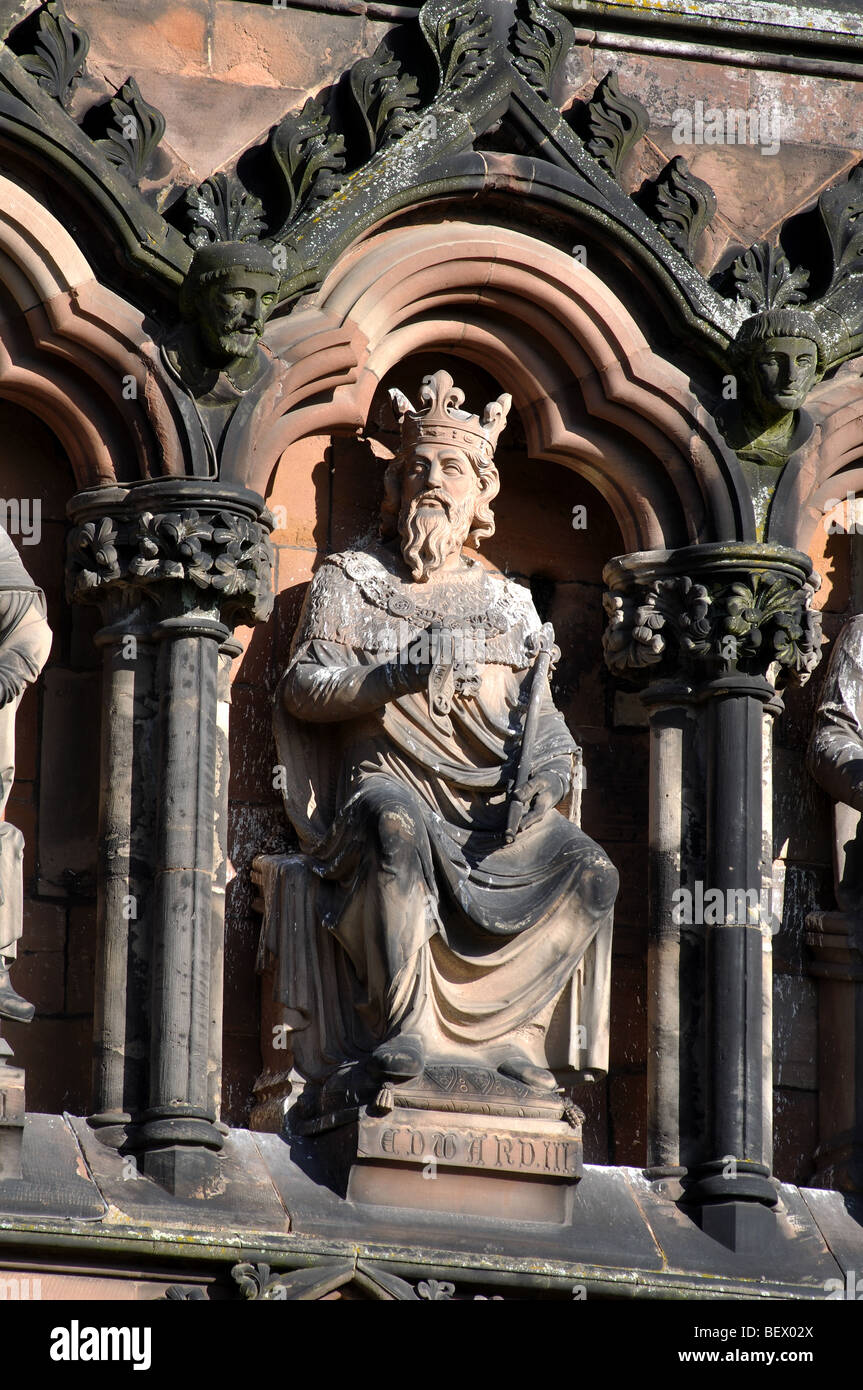 King Edward III statue on West Front of Lichfield Cathedral ...