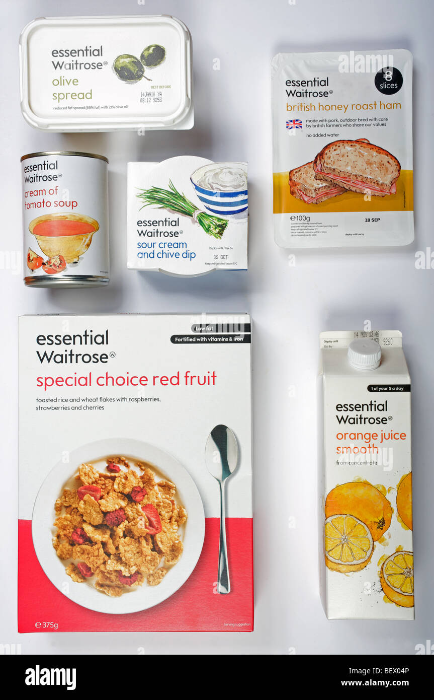 Range of essential Waitrose food Stock Photo - Alamy