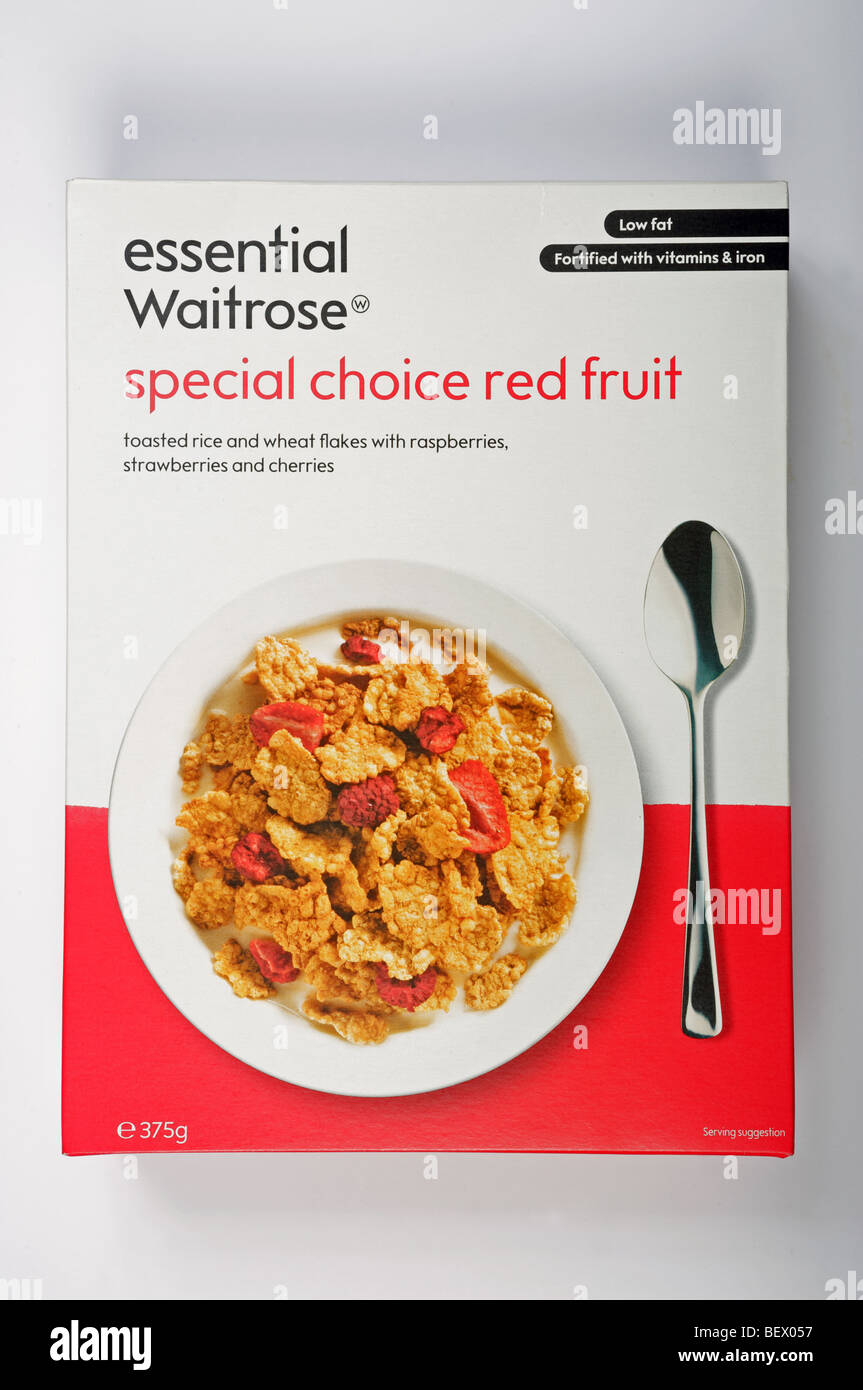 Essential Waitrose special choice red fruit cereal Stock Photo - Alamy