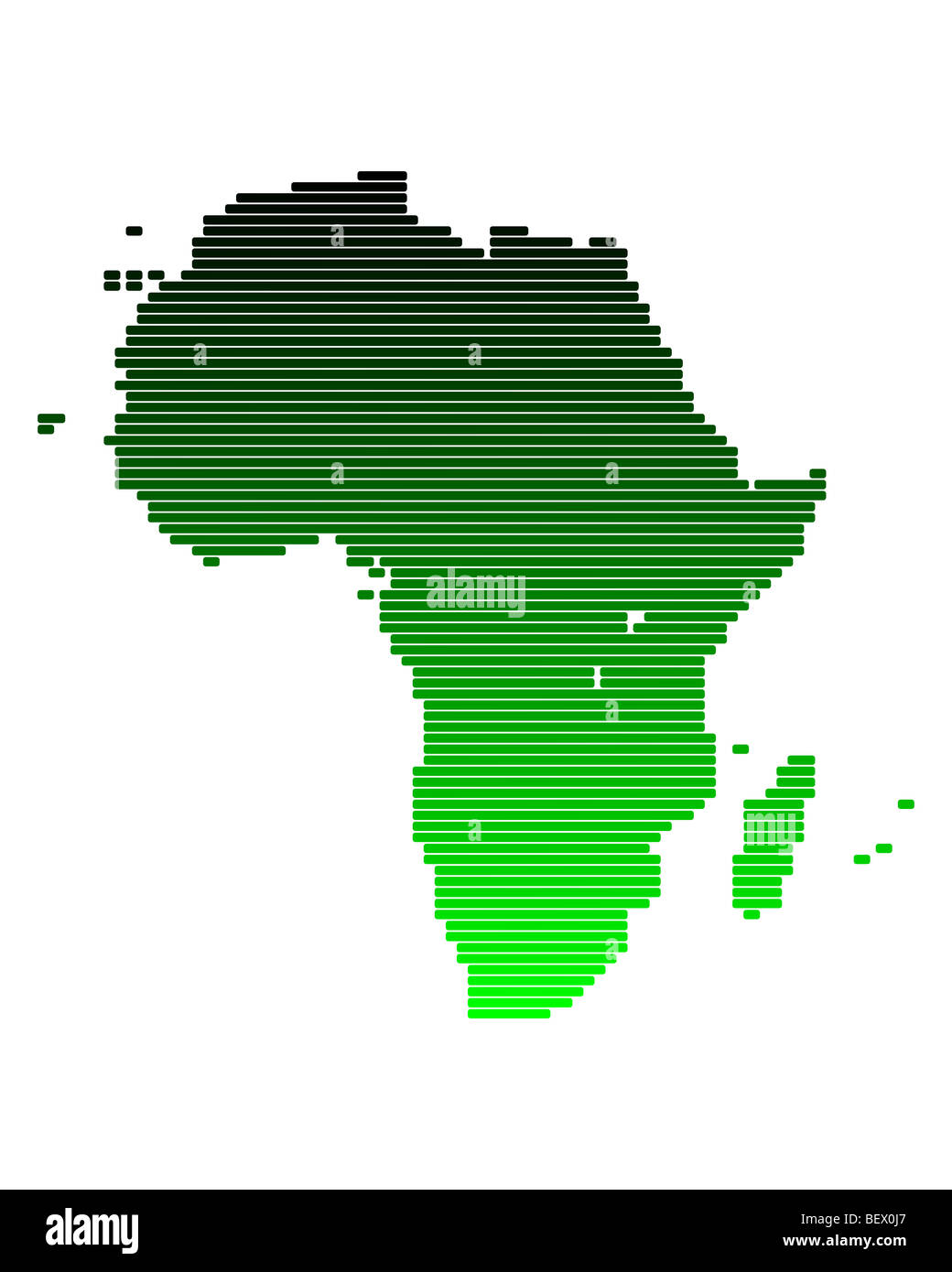 Map of Africa in broad lines with green gradient Stock Photo - Alamy