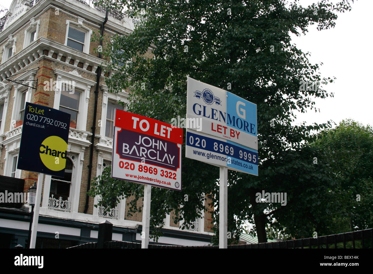 To let signs in London West End Stock Photo - Alamy