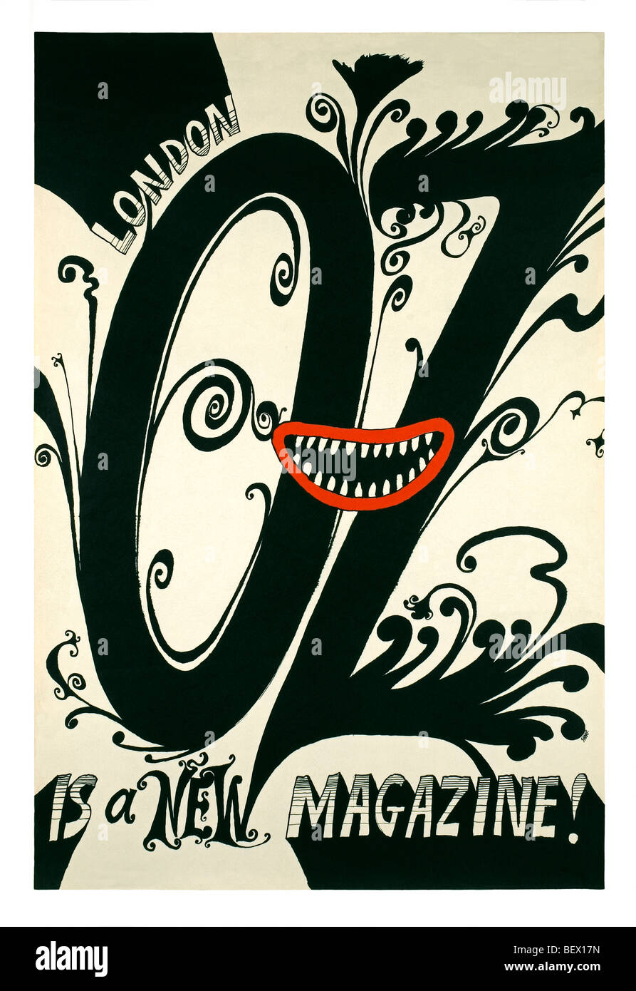 Street poster for Oz magazine's first issue in 1967 Stock Photo - Alamy