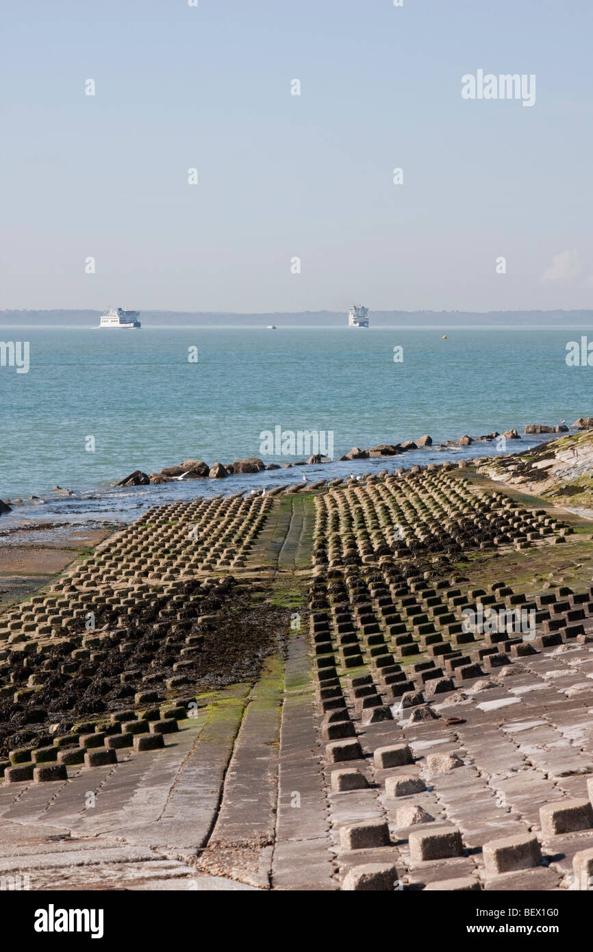 Sea defences near Portsmouth, England UK Stock Photo - Alamy
