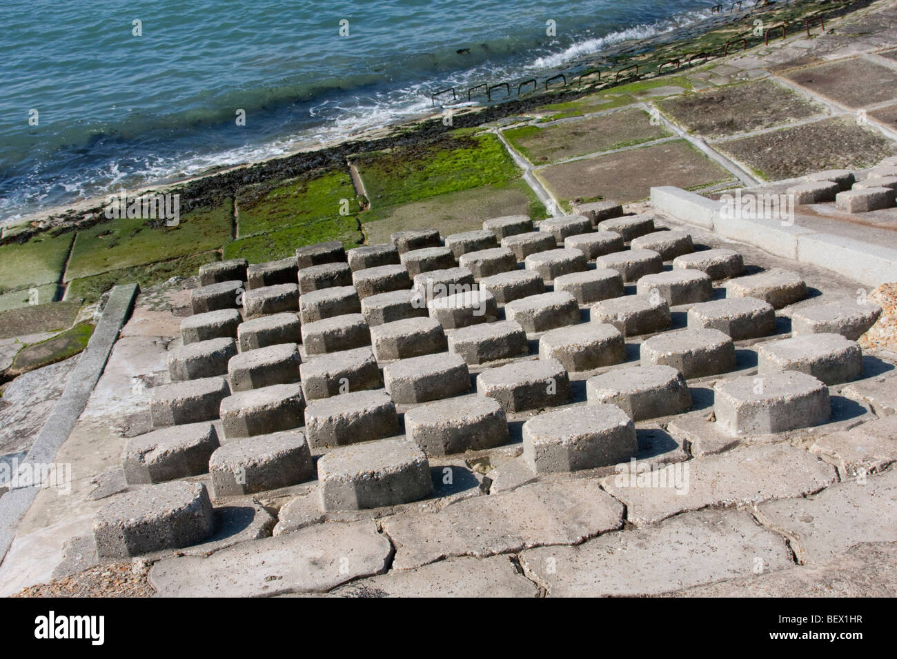 Sea defences in Southsea, England UK Stock Photo - Alamy