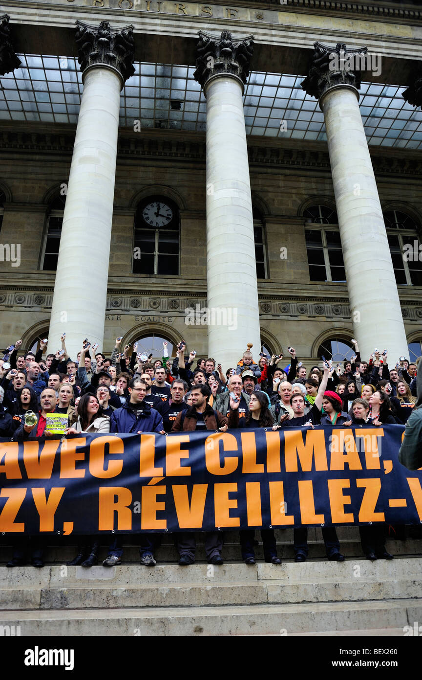 Paris, France, Crowd at Demonstration "Flash Mob" of French ...