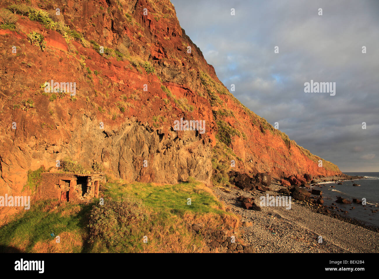 fishing boats in the port of Paul do Mar, island of Madeira, Portugal ...