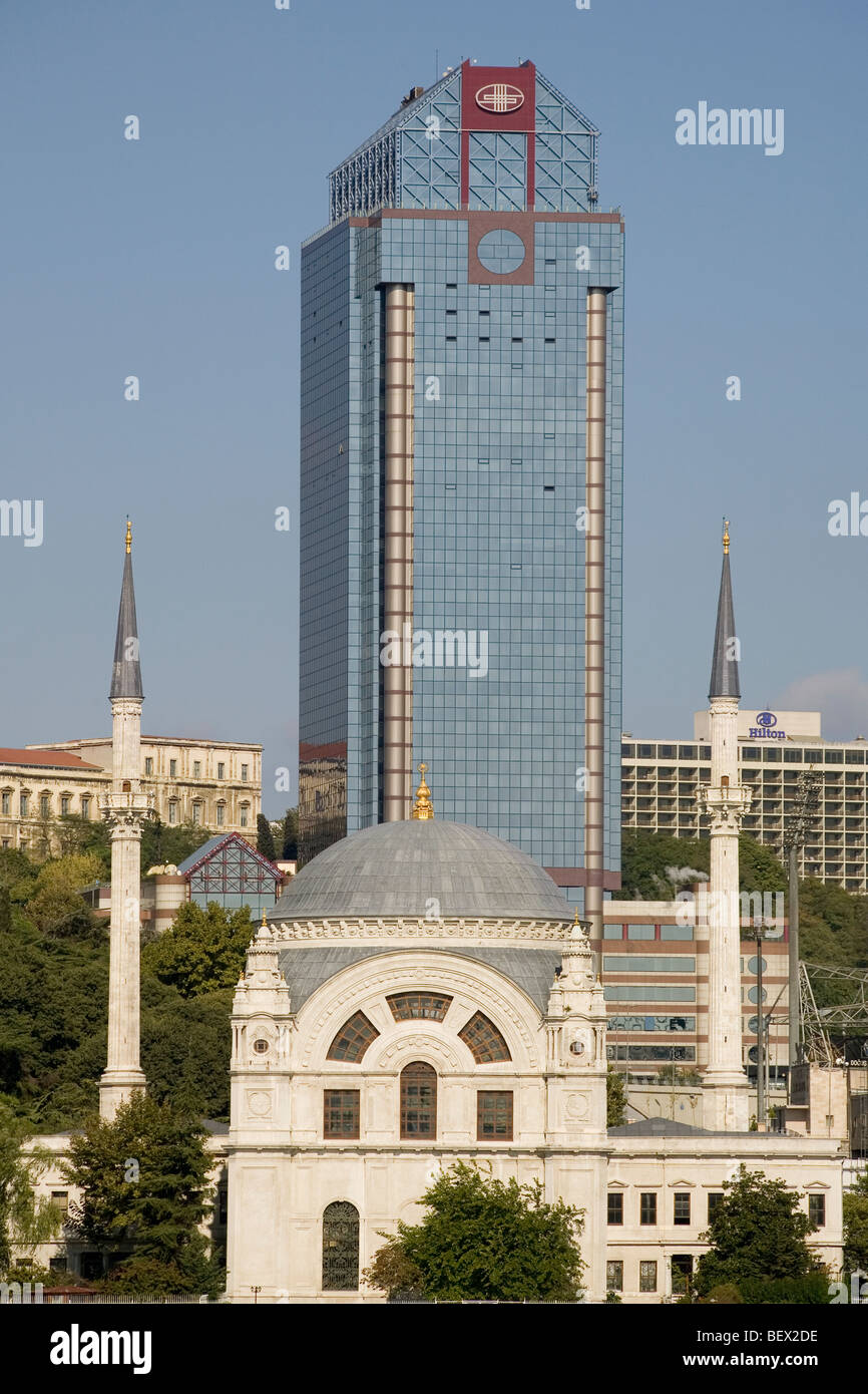 Turkey Istanbul Dolmabahce mosque & modern building Stock Photo - Alamy
