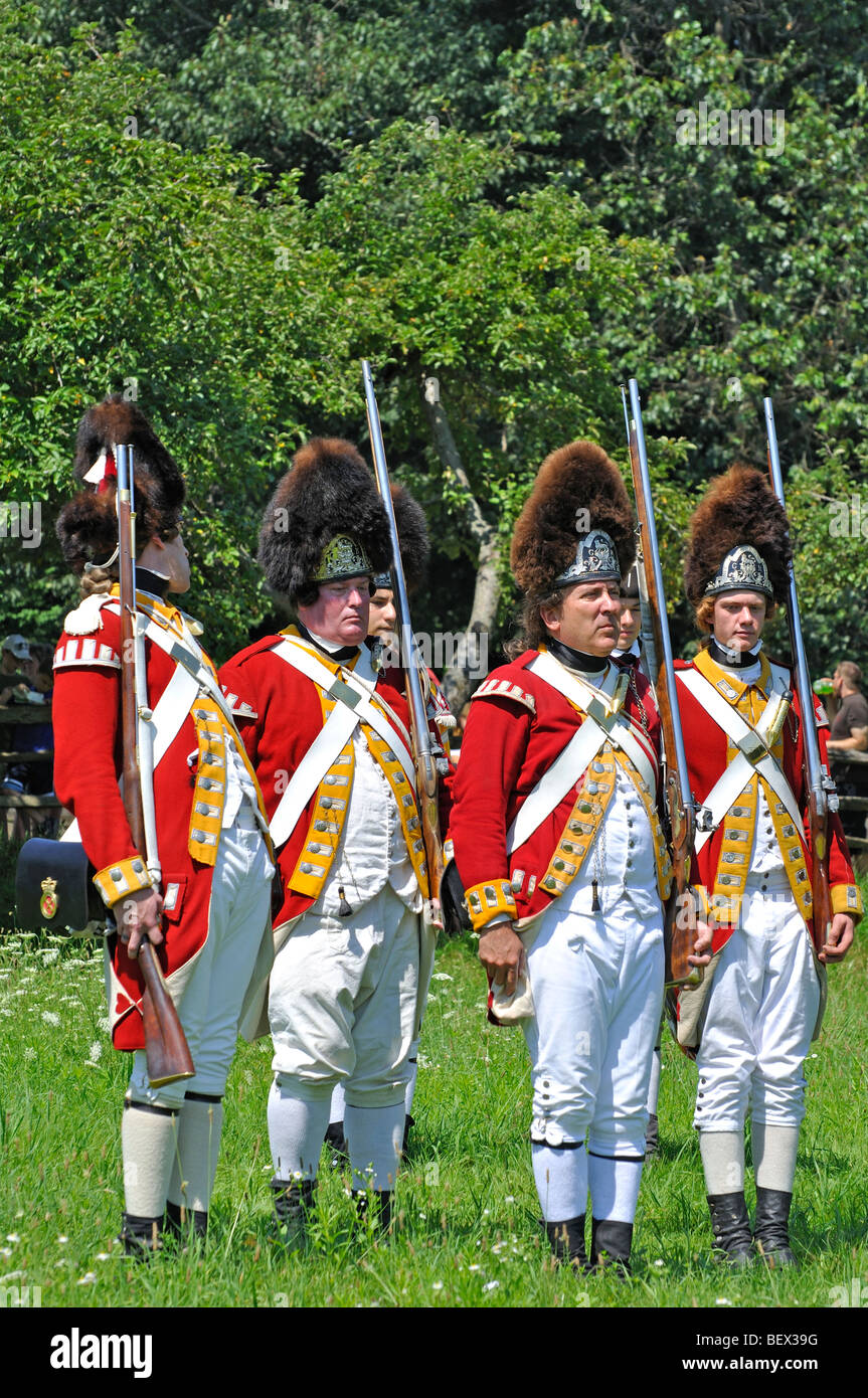 Reenactment: British Redcoats of 33rd Regiment of Foot, infantry ...