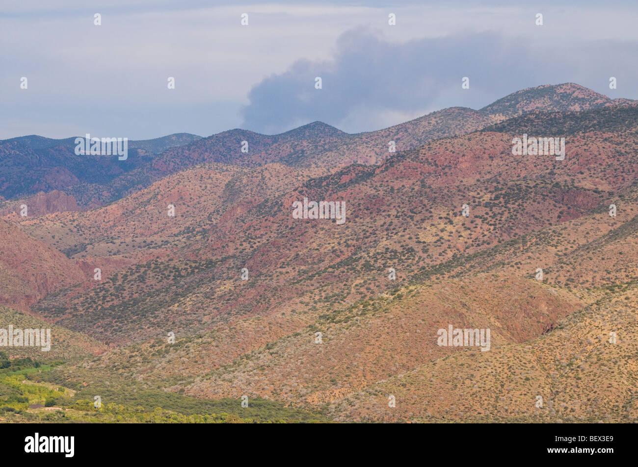 Smoke from a forest fire on the Mogollon Rim northwest of Gisela ...