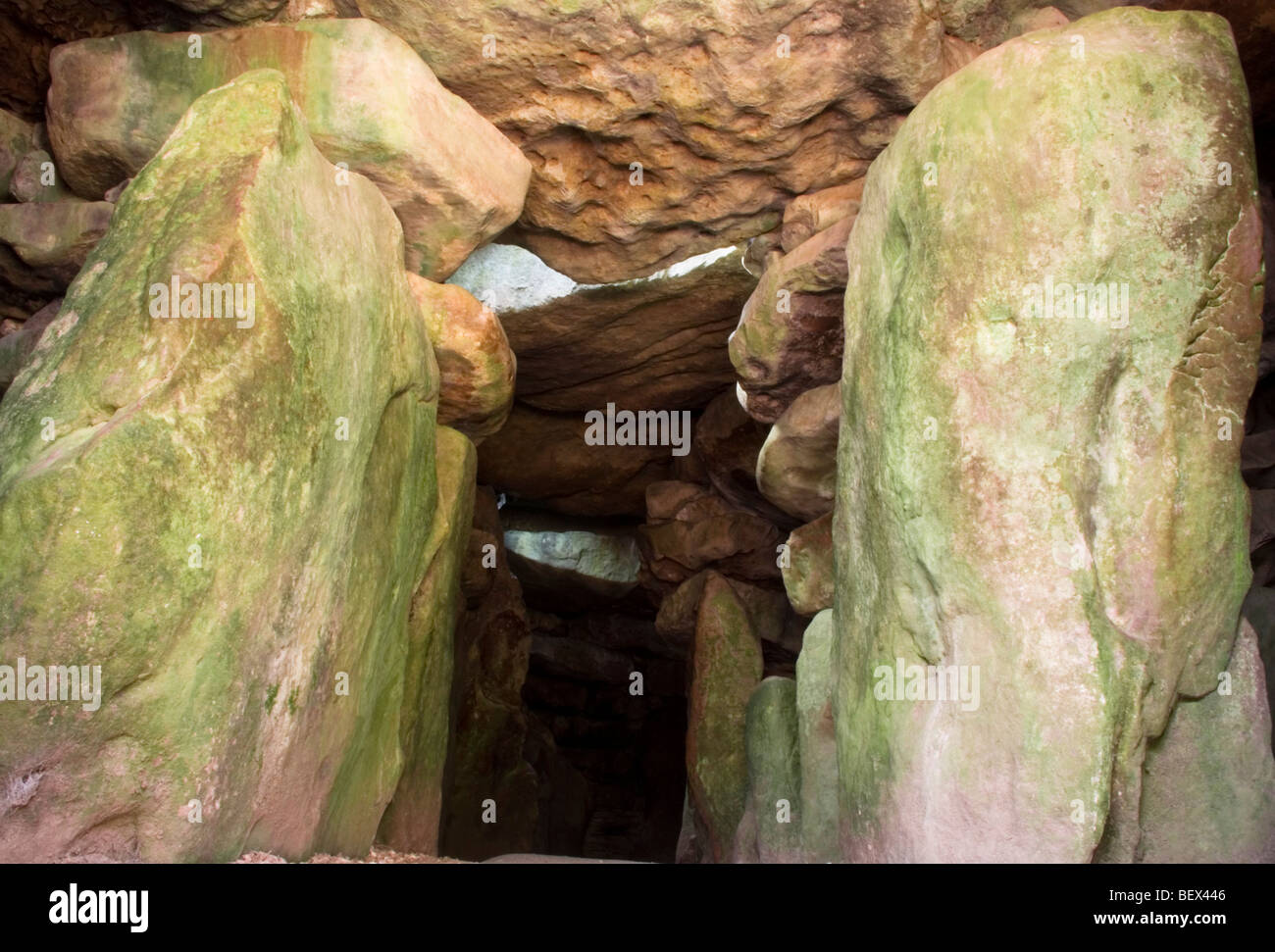 The inside of West Kennet long barrow, England Stock Photo - Alamy