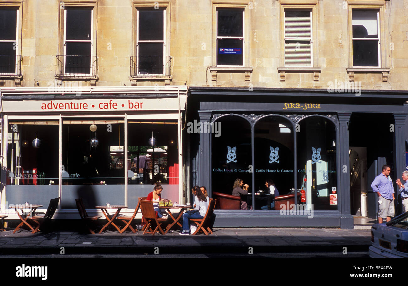 Cafe and bars in Bath Somerset UK Stock Photo - Alamy