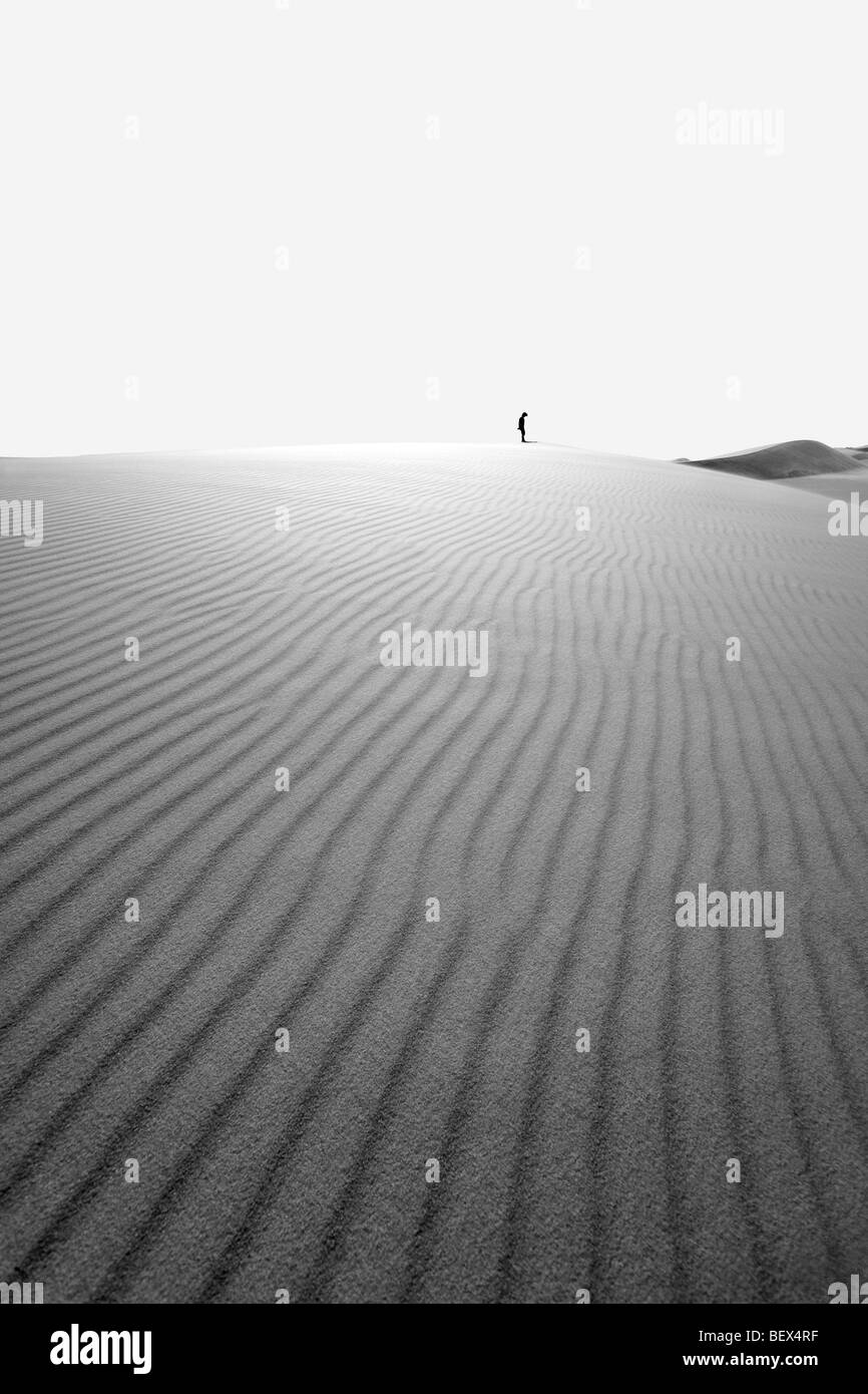 Mauritania, man walking in the Sahara Desert Stock Photo - Alamy