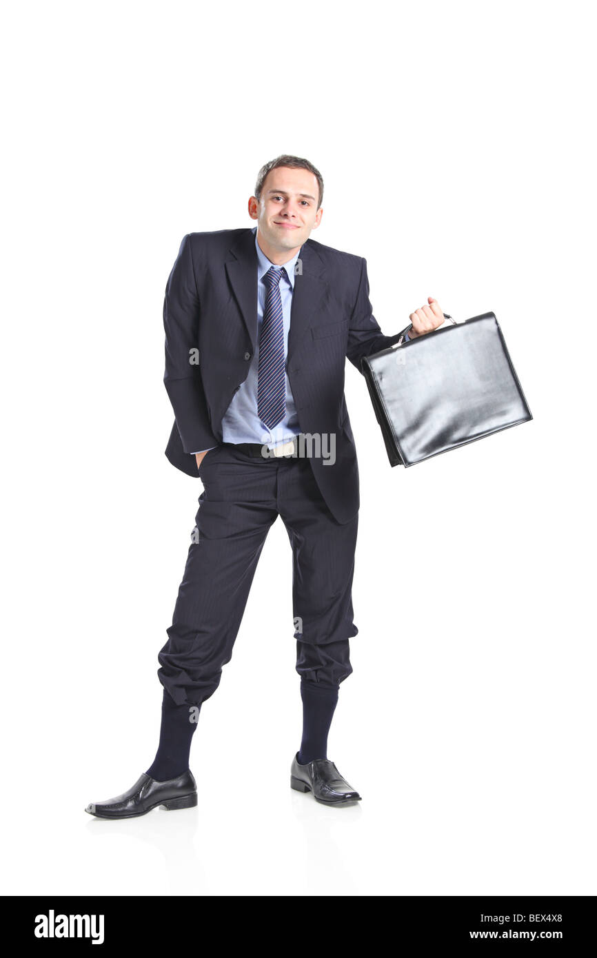 Young confused businessman isolated on white background Stock Photo - Alamy