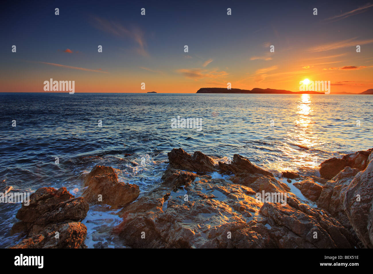 Sunset, Dubrovnik Croatia Stock Photo - Alamy