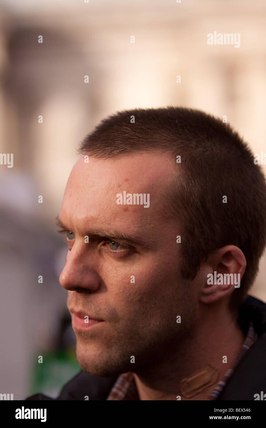 Lance Corporal Joe Glenton at anti-war demonstration Stock Photo - Alamy