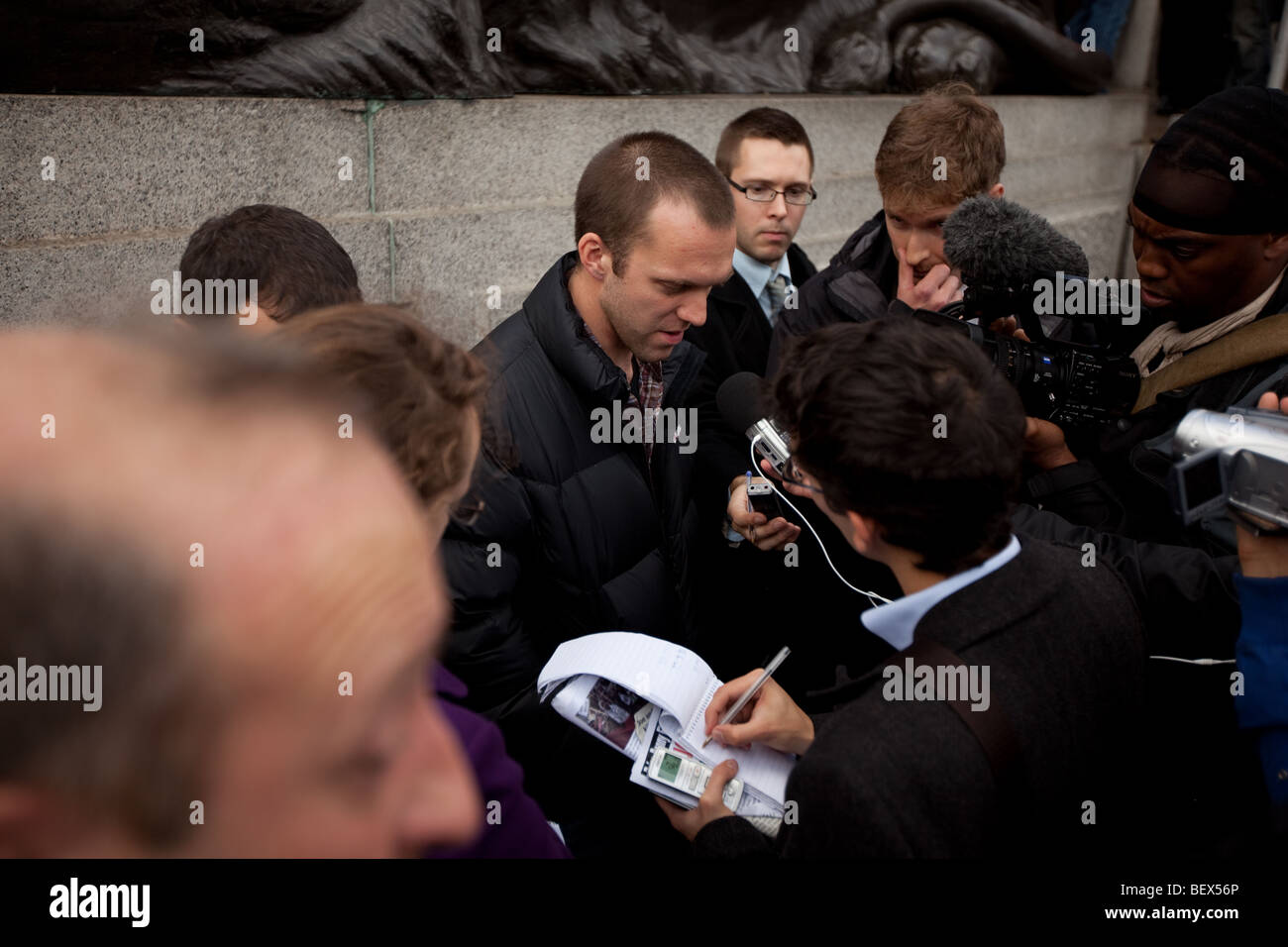 Lance Corporal Joe Glenton at anti-war demonstration Stock Photo - Alamy