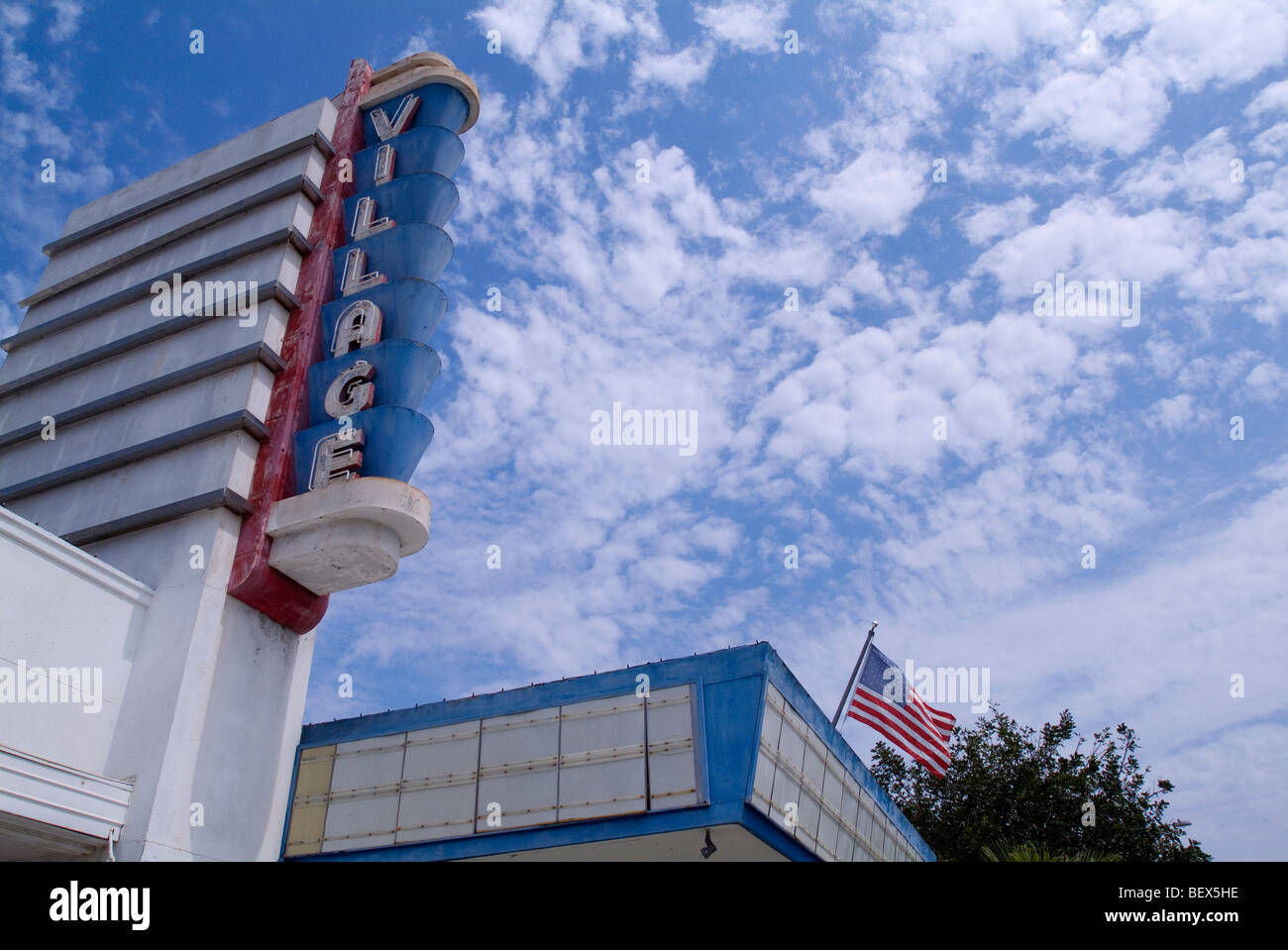 Retro Village movie theater Stock Photo - Alamy