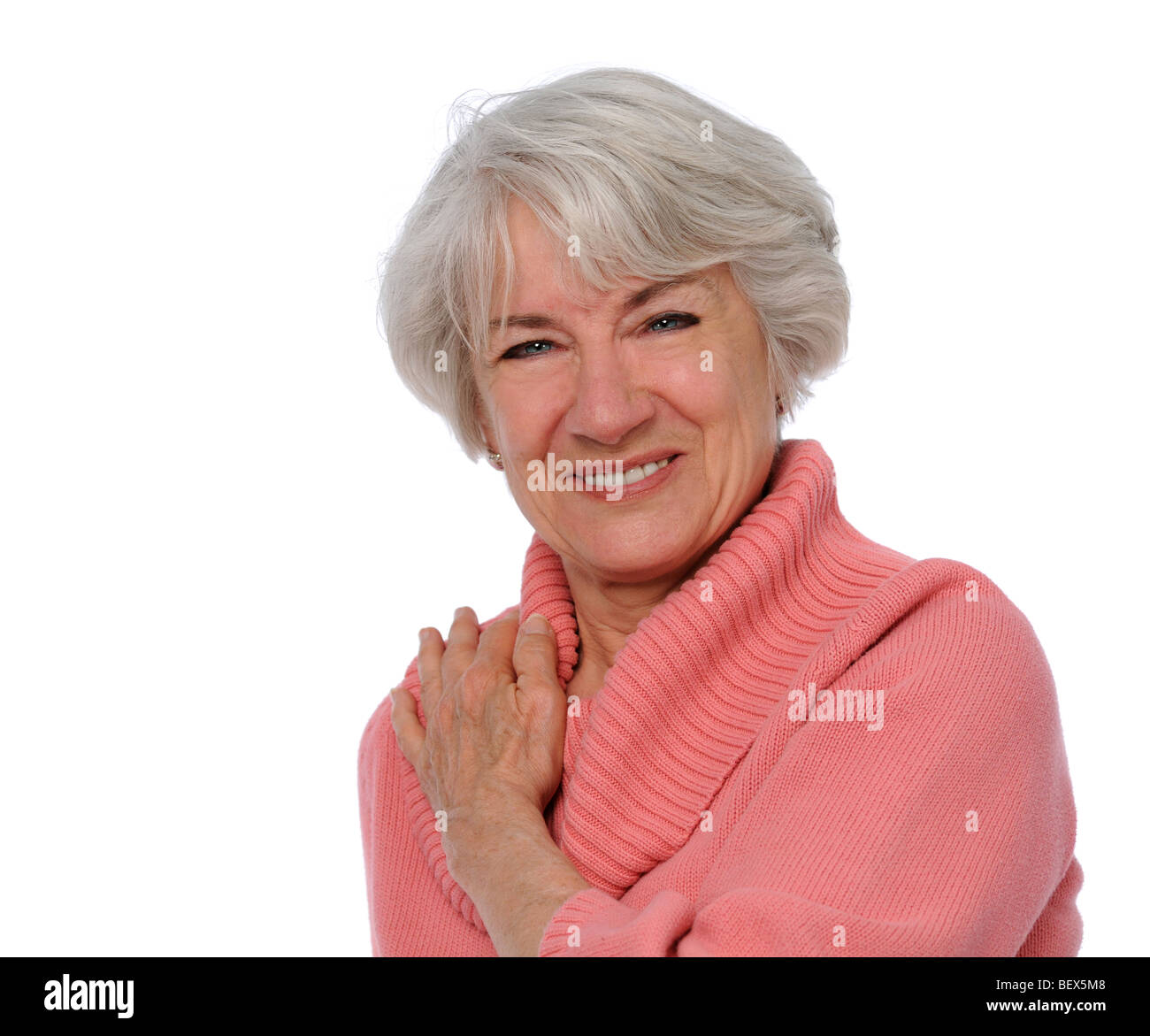 Senior citizen smiling isolated over a white background Stock Photo - Alamy