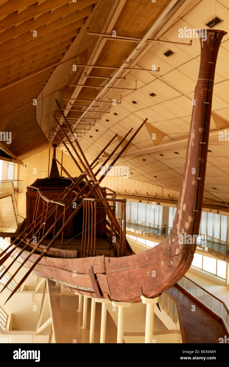 The Solar Boat Museum at Cheops Pyramid, Giza, near Cairo, Egypt Stock ...