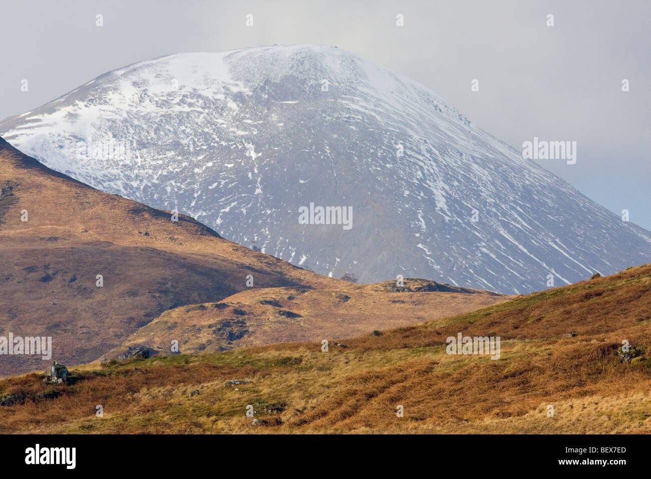 Snow on mountain top, Isle of Mull, Scotland Stock Photo - Alamy