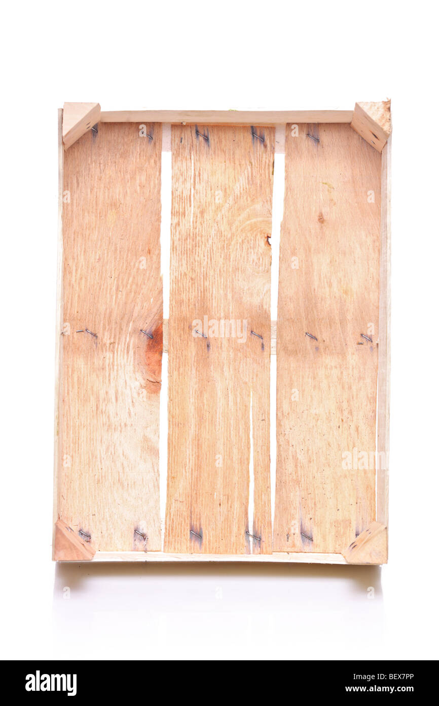 Empty crate isolated on white background Stock Photo - Alamy