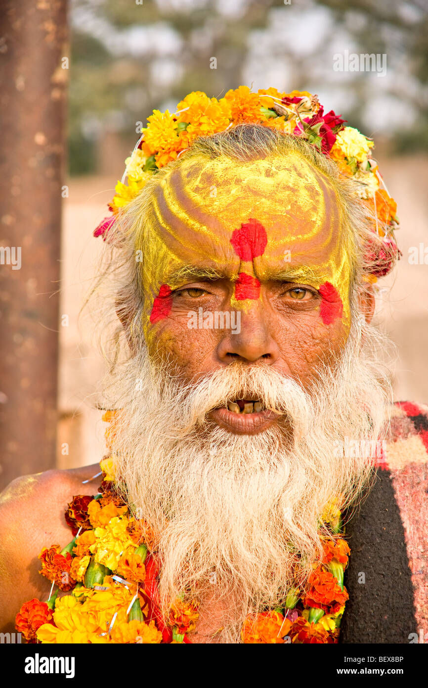 Sadhu hindu holy man walking hi-res stock photography and images - Alamy