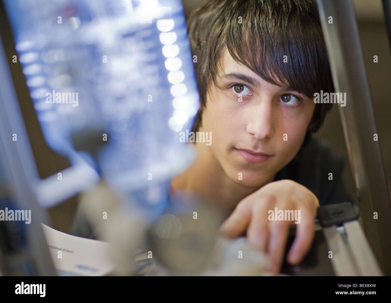 Student at chemistry class Stock Photo - Alamy