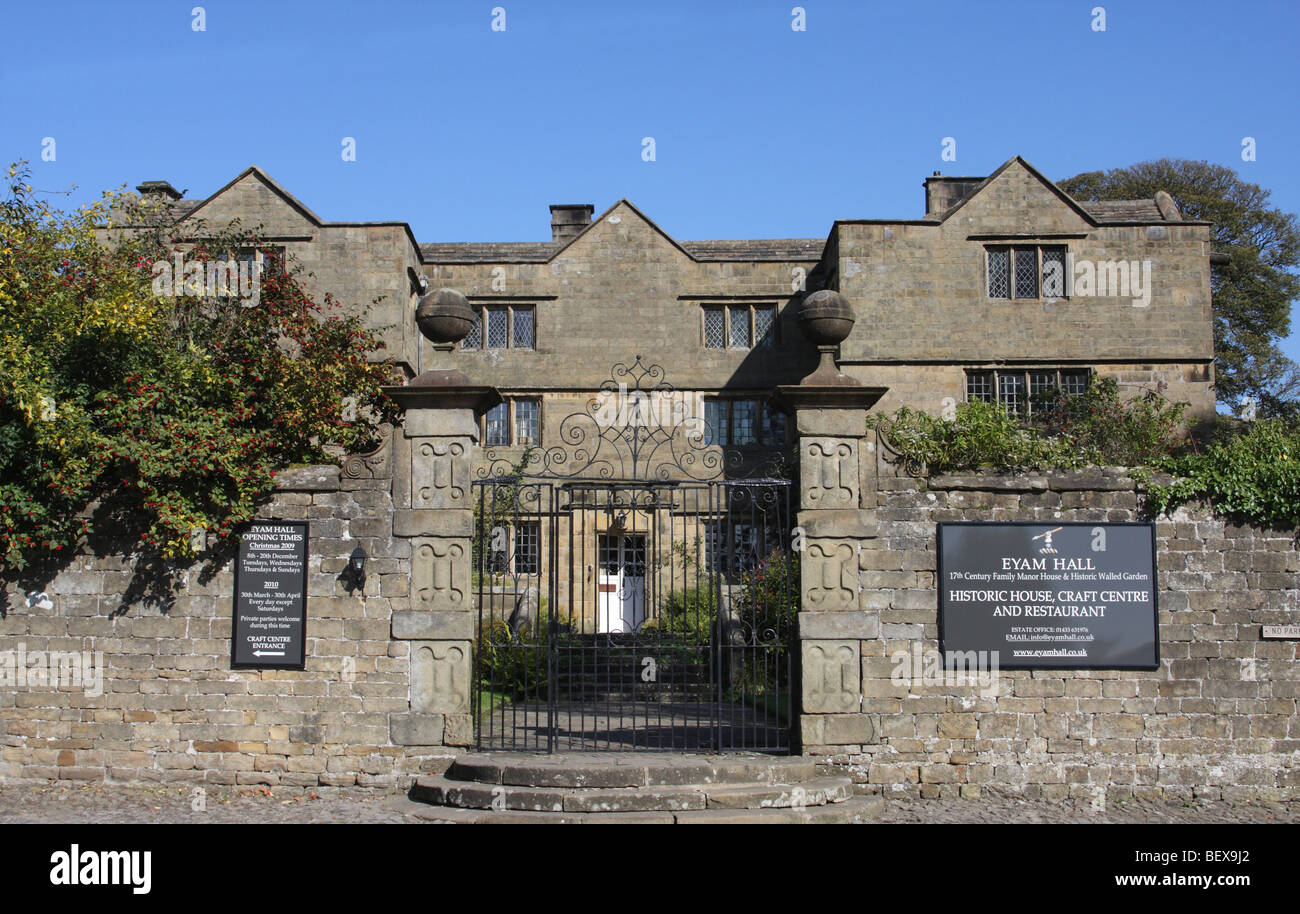 Eyam Hall, Eyam, Derbyshire, England, U.K Stock Photo - Alamy