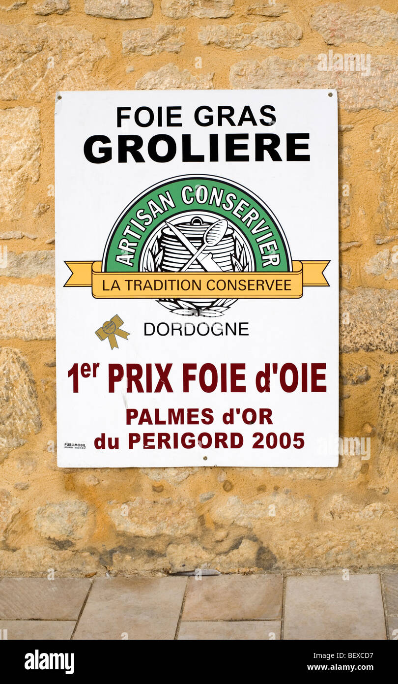 Foie Gras shop sign, Sarlat, Dordogne, South West France, Europe Stock ...
