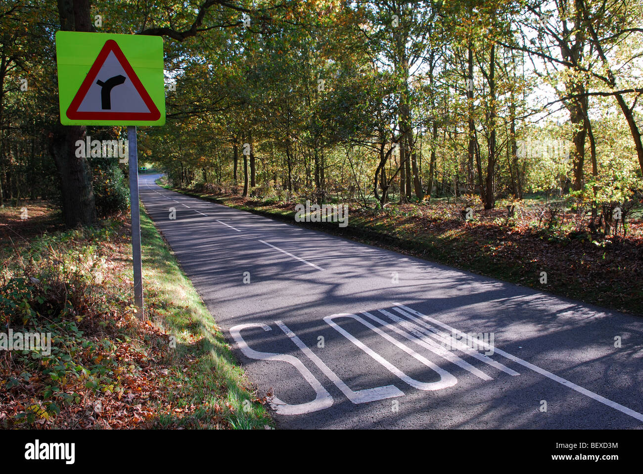 Sharp bend warning sign in hi-res stock photography and images - Alamy