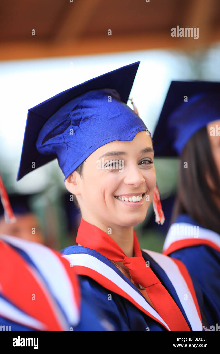 Graduate student smiling Stock Photo - Alamy