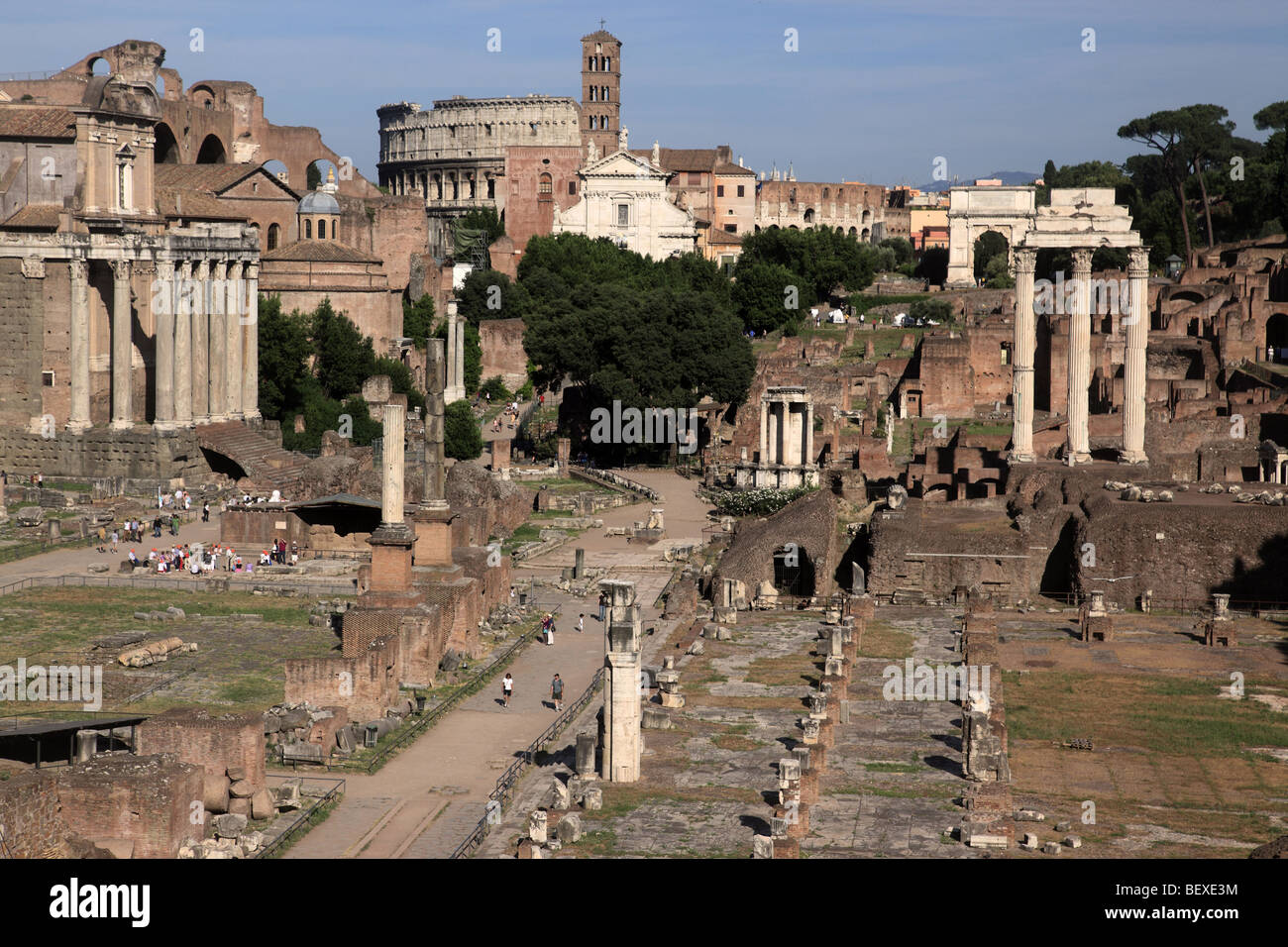 The Roman Forum and Colosseum in Rome Stock Photo - Alamy