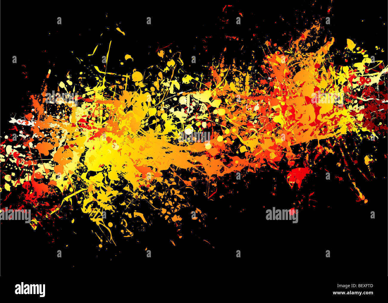 Bright red and yellow ink splat background with stream of colour Stock ...