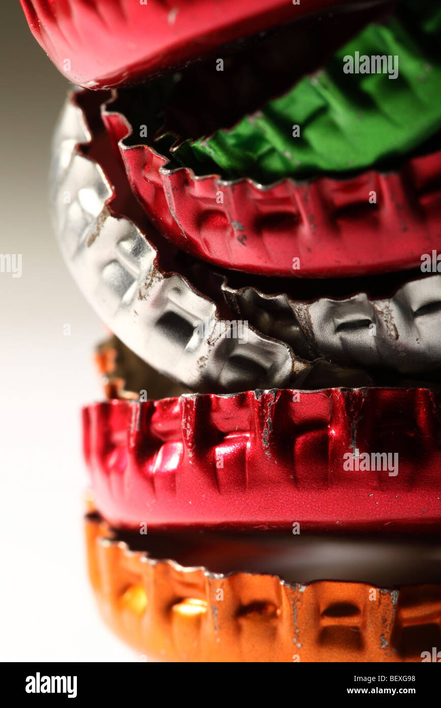 Beer Bottle caps Stock Photo - Alamy