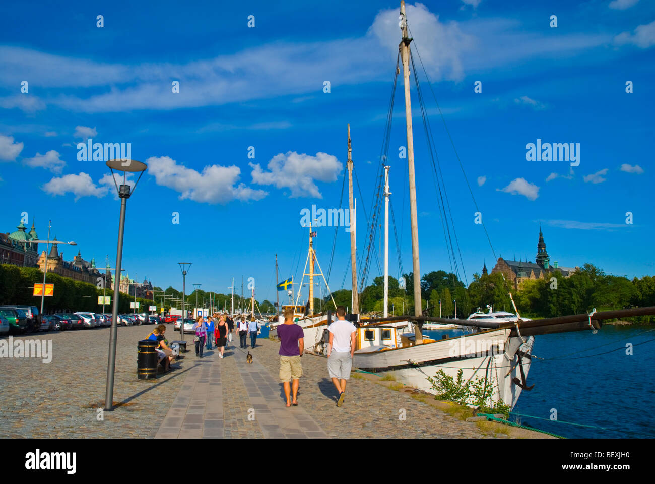 Seaside boulevard along Strandvägen in Östermalm district Stockholm ...