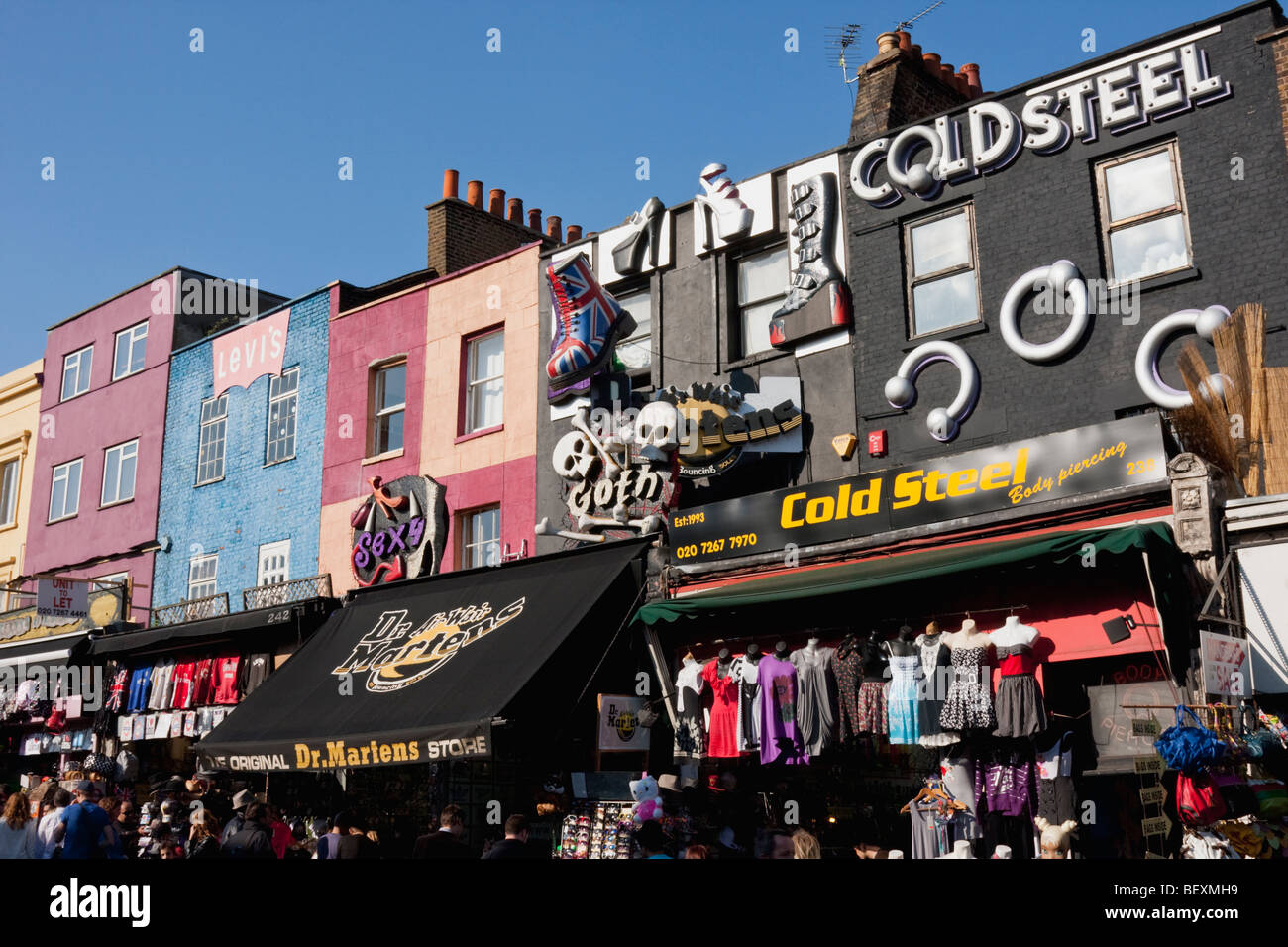 Camden high street market shops Stock Photo - Alamy