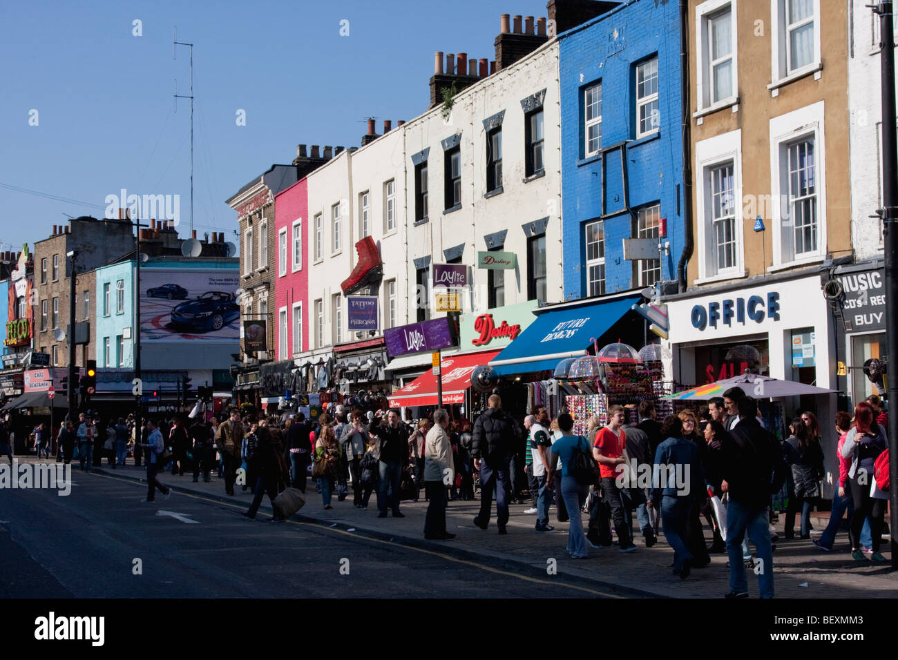 shops on camden high street market Stock Photo - Alamy