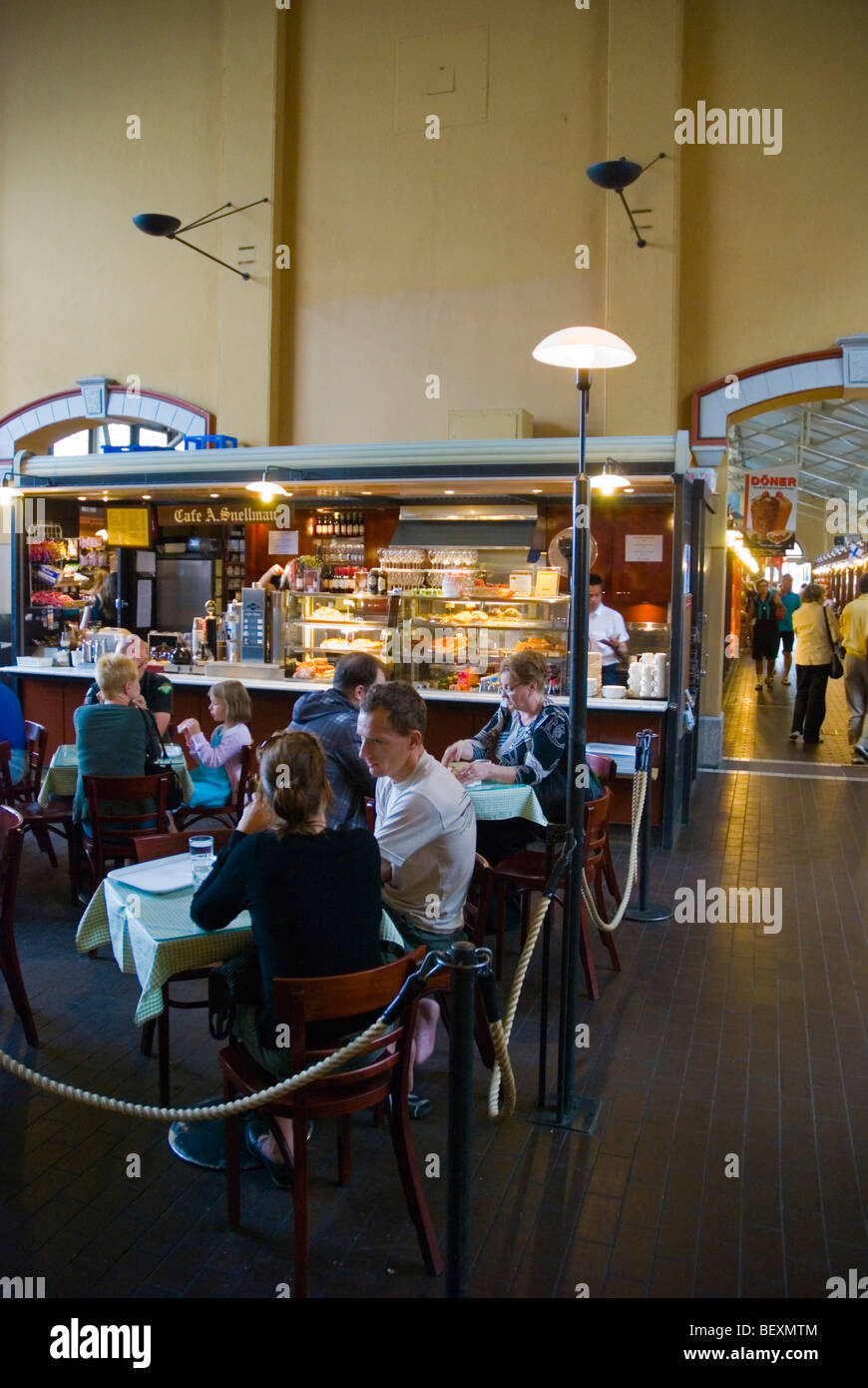 Cafe inside Kauppahalli the old market hall in central Helsinki Finland ...