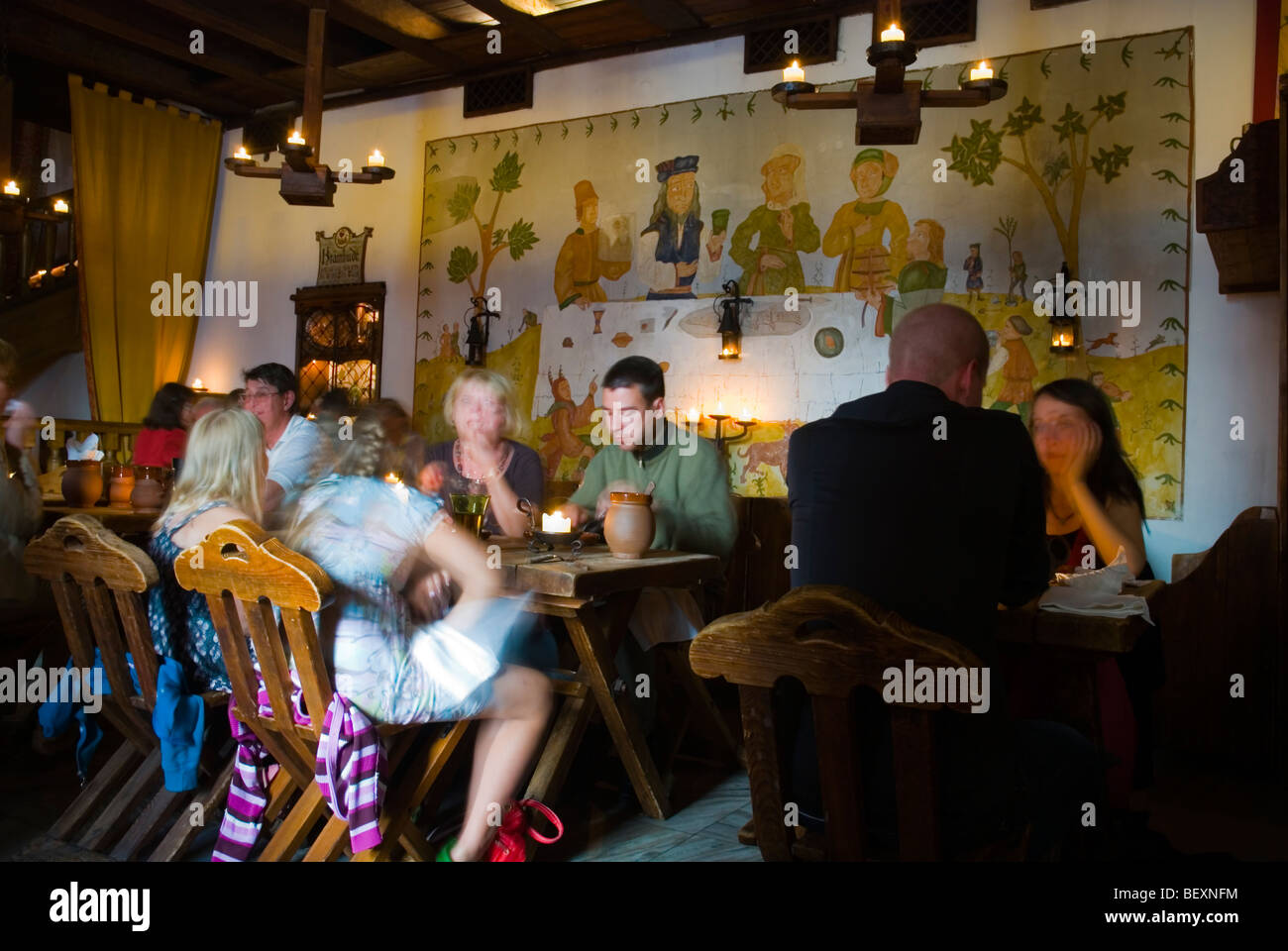 Olde Hansa medieval restaurant interior old town Tallinn Estonia Europe ...