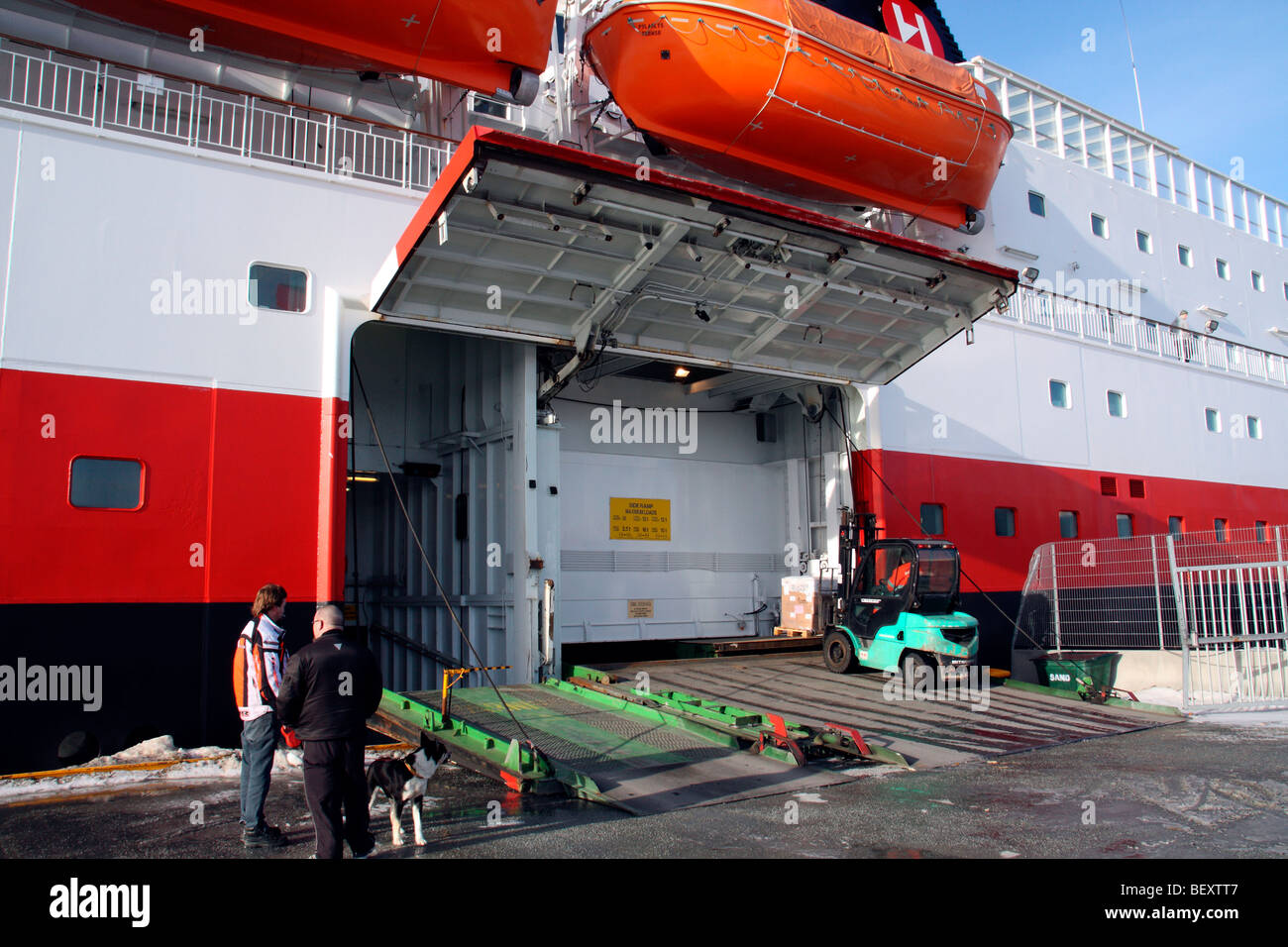 Hurtigurten's cruise ship MS POLARLYS being stored at BODO harbour ...
