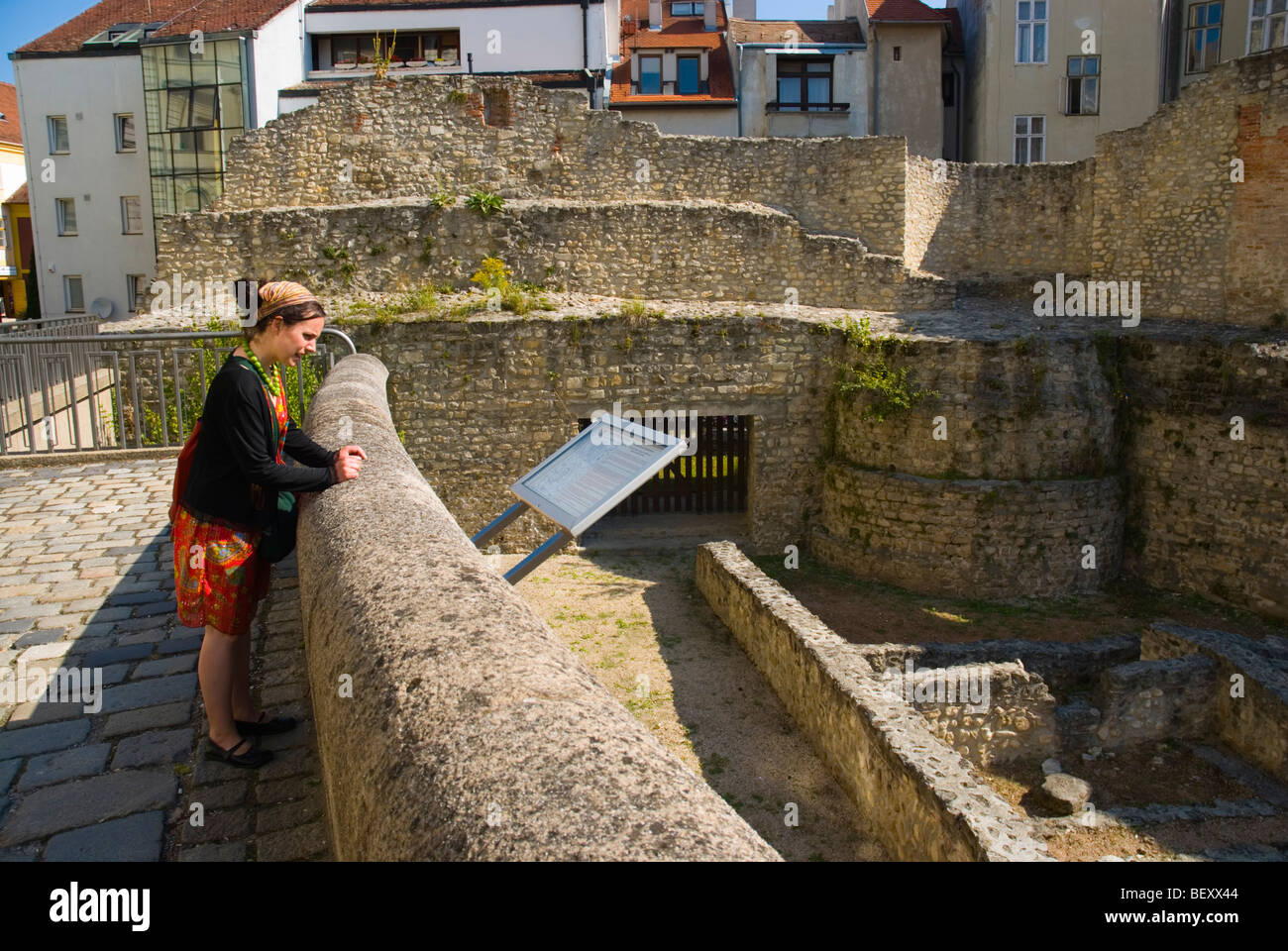 Ancient ruins from the Roman times in central Sopron Hungary Europe ...