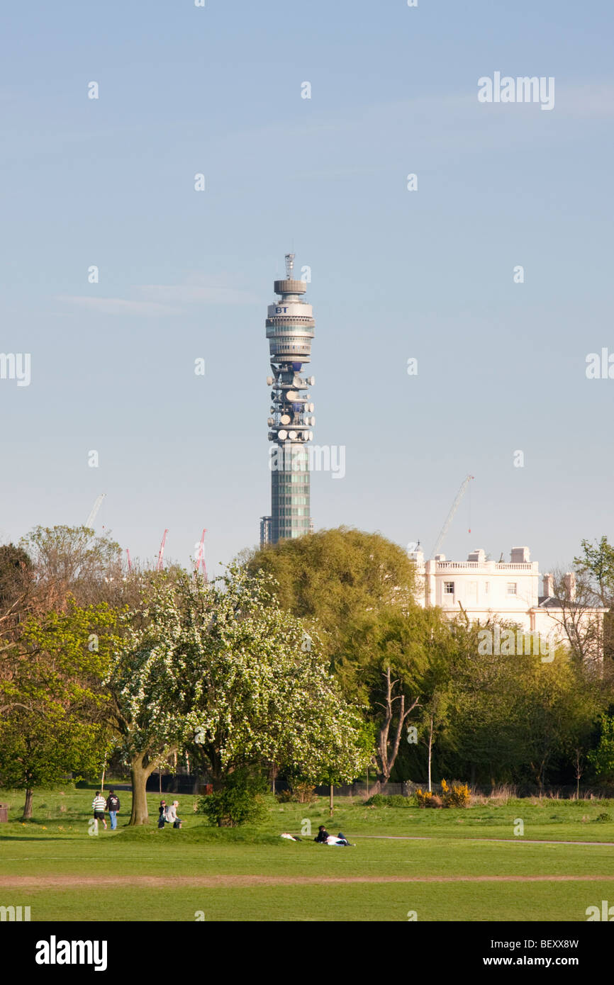 Post Office Tower viewed from Regents Park in April 2009 Stock Photo ...