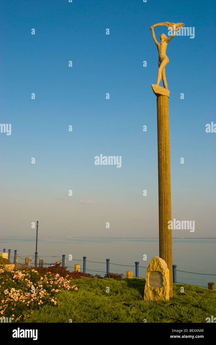Statue at Mahart ferry port in Balatonfüred Hungary Europe Stock Photo ...